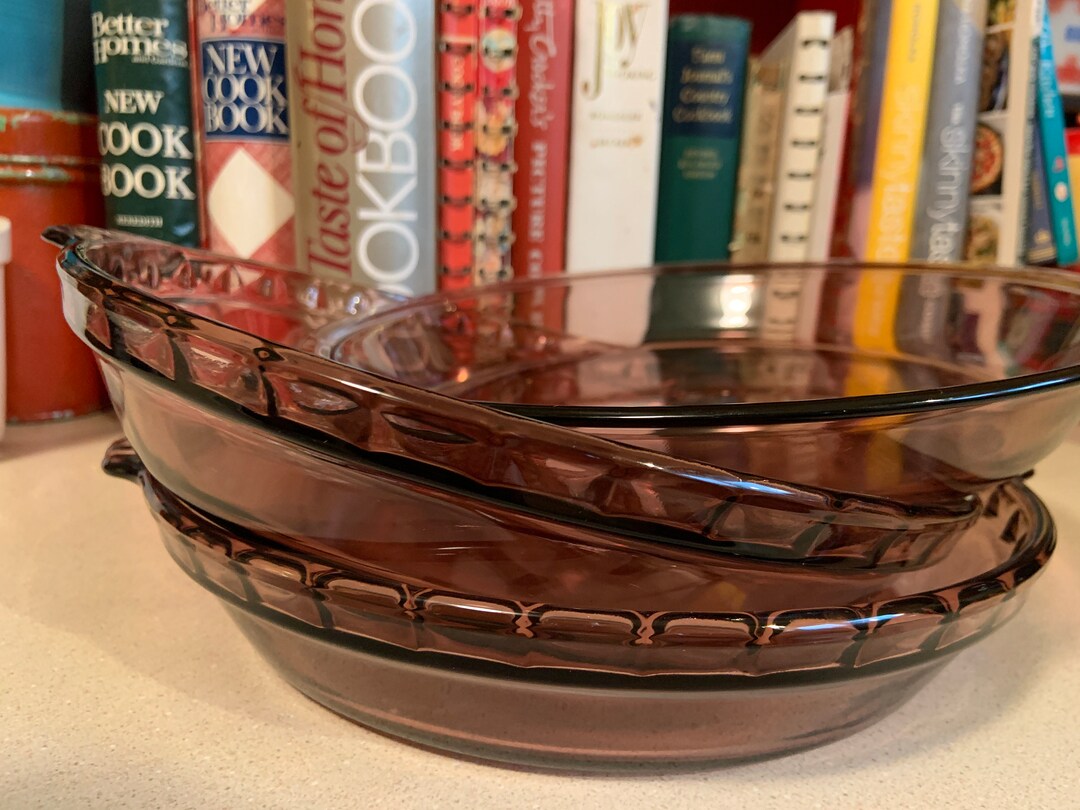 Vintage Pyrex Cranberry Vision Ware Collection, Pie Plates - Etsy