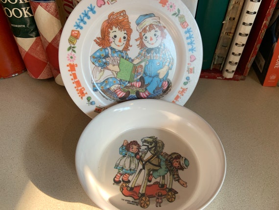 Vintage Oneida Raggedy Ann and Andy Plate and Bowl | Etsy