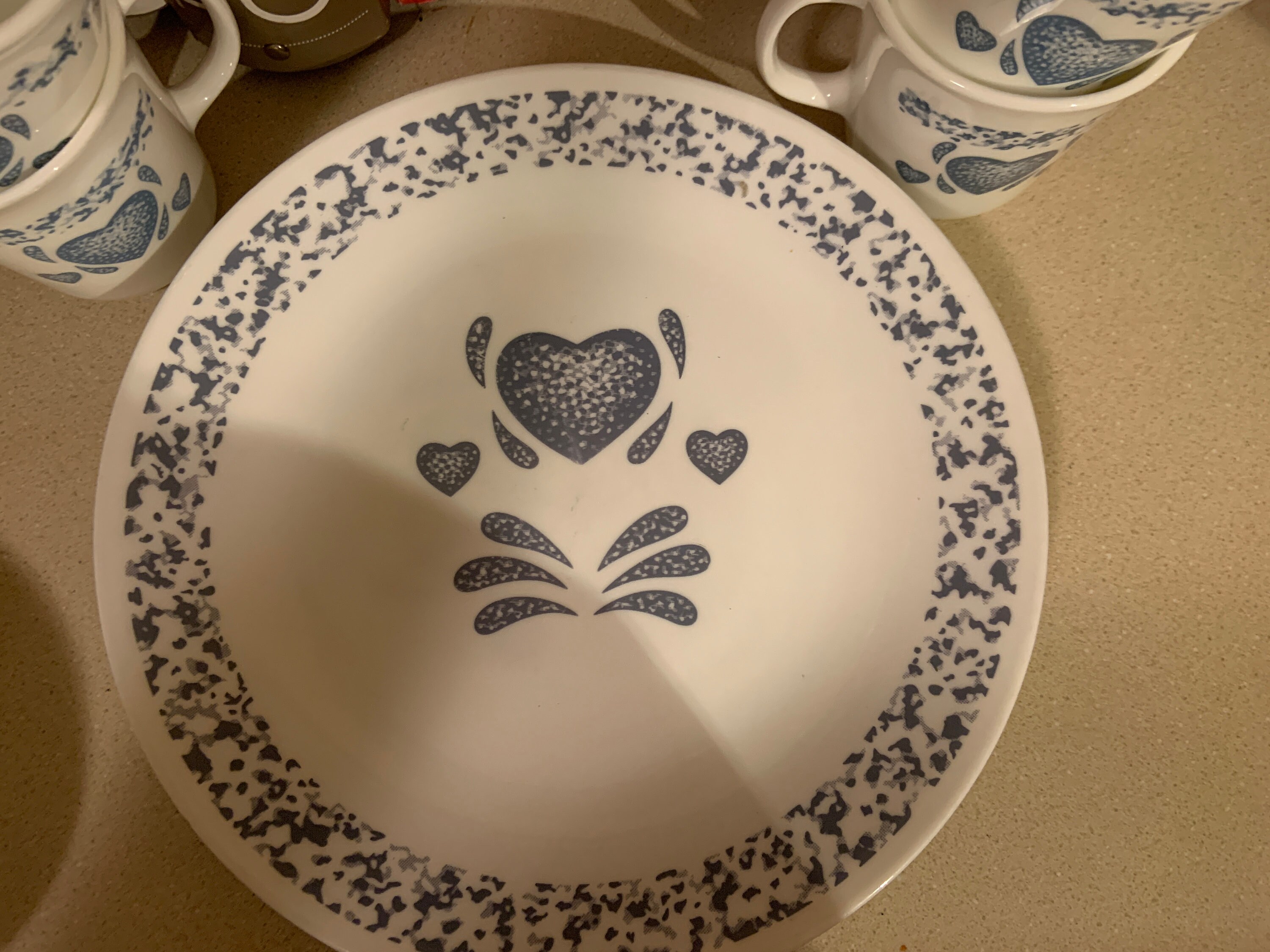 Vintage Corning & Corelle Blue Hearts Dinnerware Collection | Etsy