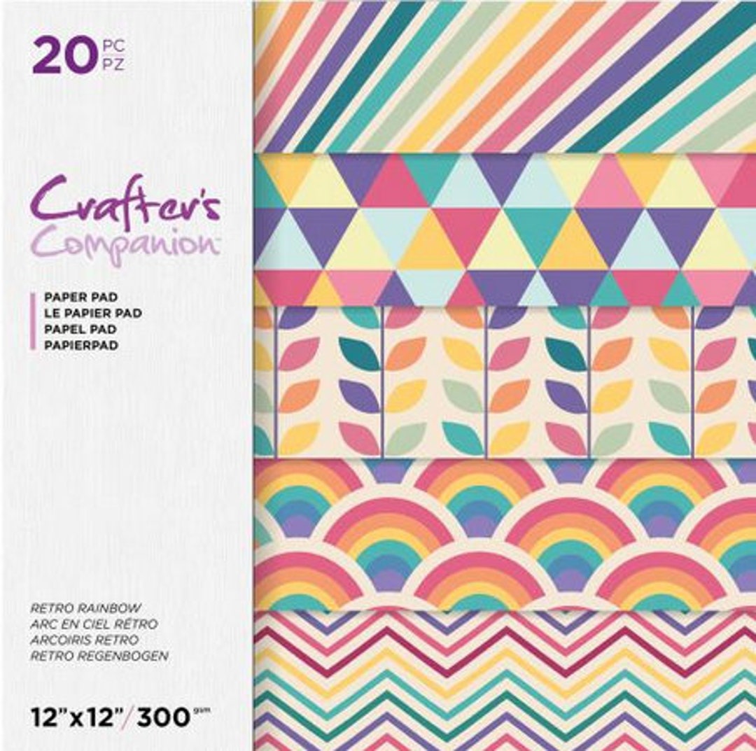 Retro Rainbow,crafter's Companion, Paper Pad 12x12 20/pkg, Paper Crafts ...