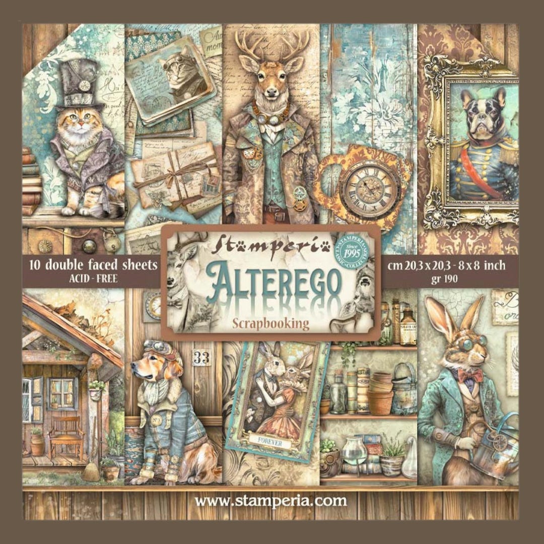 Alterego, Double-sided Paper Pad 8"x8" 10/pkg,stamperia, Scrapbooking,paper Crafting,card Making ...