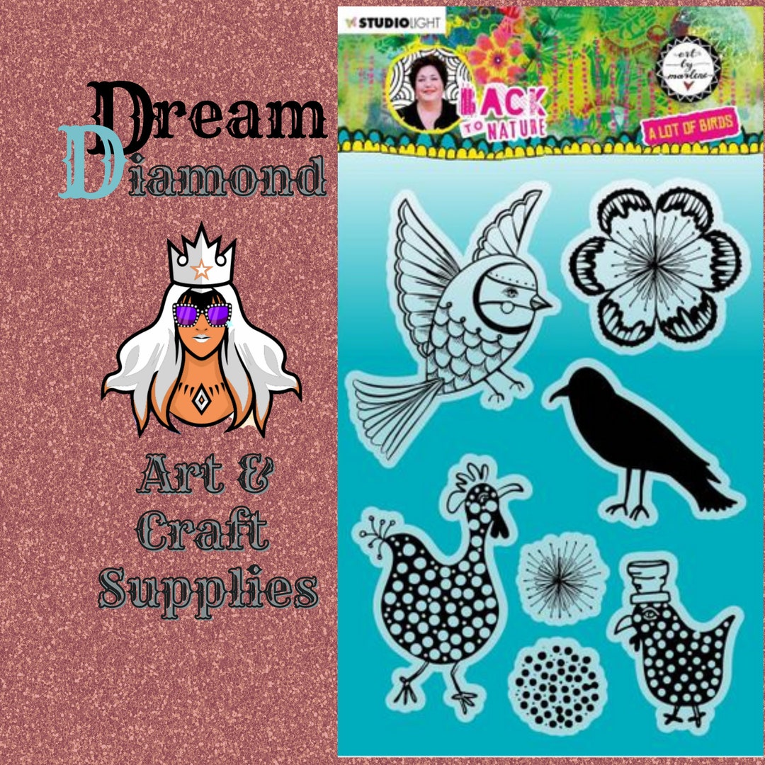 Back to Nature, Clear Stamps,art by Marlene, Studio Light,birds,flowers ...