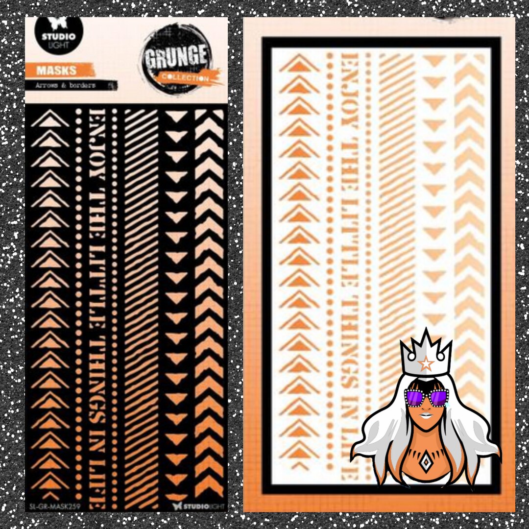 Arrows & Borders, Stencil, Studio Light, Grunge, Paper Crafts, Mixed ...