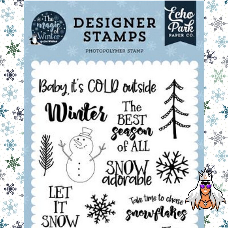 CLEARANCE, Snow Adorable Echo Park Stamps, Winter Cardmaking ...