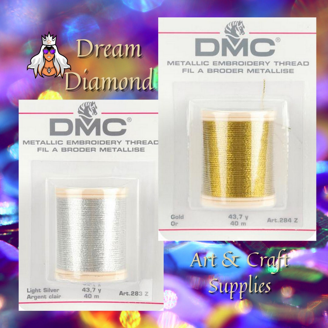 DMC, Metallic, Embroidery Thread, 43.7yd,cross Stitch,gold,silver,floss ...