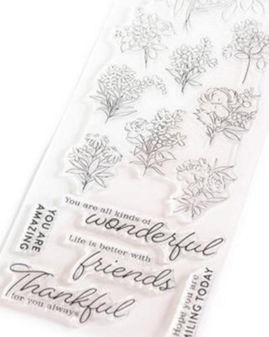 Garden Bouquet,pinkfresh Studio, Clear Stamp Set 4x12,floral,sentiments ...