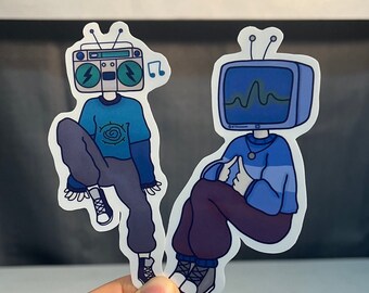 Drippy TV Head Waterproof Stickers - Etsy