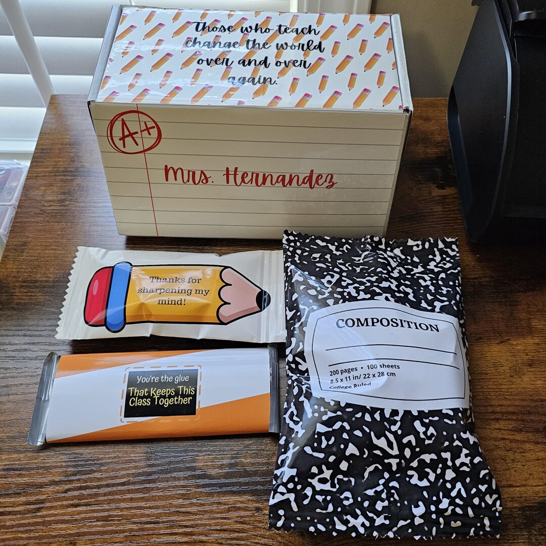 Personalized Teacher Snack Box, Custom Thank You Gift - Etsy