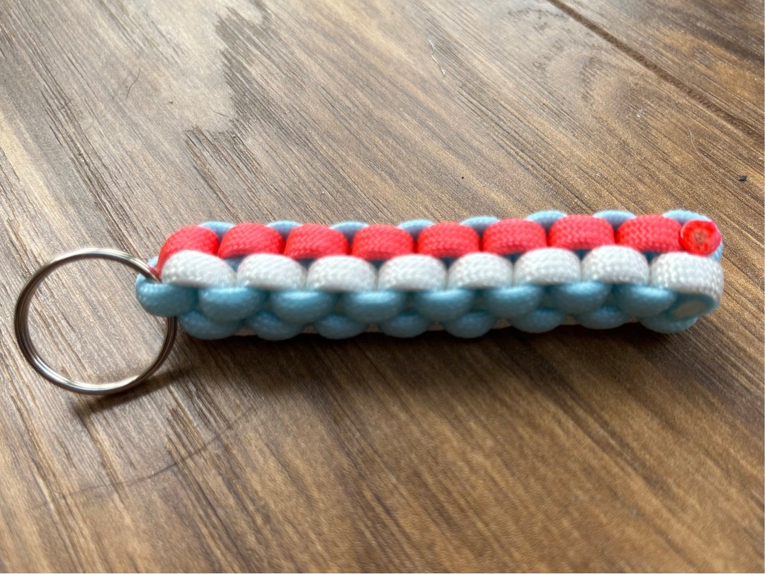 Transgender Flag Paracord Colours Keychain Made With 550 Paracord - Etsy