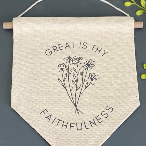 Great is Thy Faithfulness Banner Small Wall Hanging Canvas - Etsy