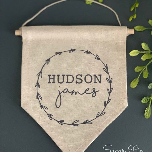 Personalized Modern Name Hanging Wall Canvas Banner and Wall - Etsy