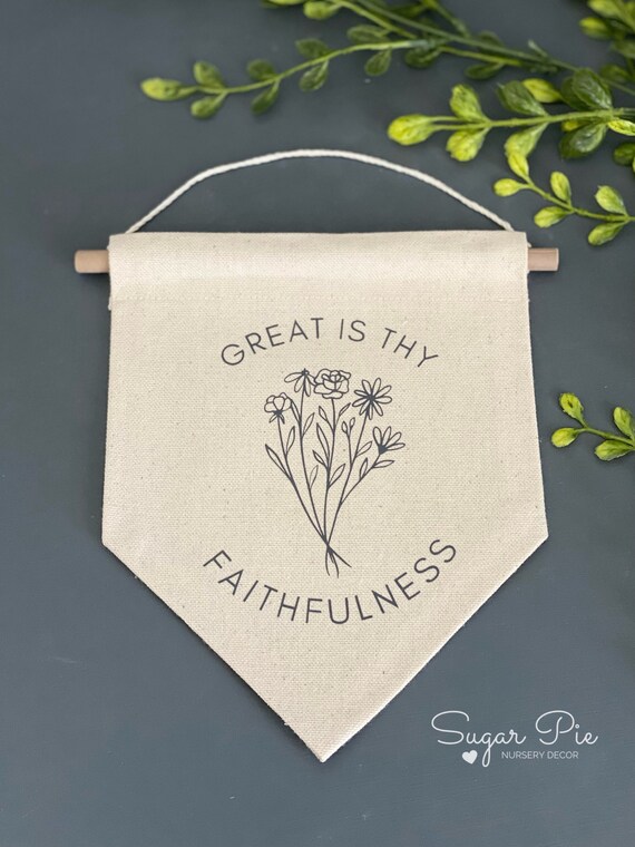 Great is Thy Faithfulness Banner Small Wall Hanging Canvas - Etsy