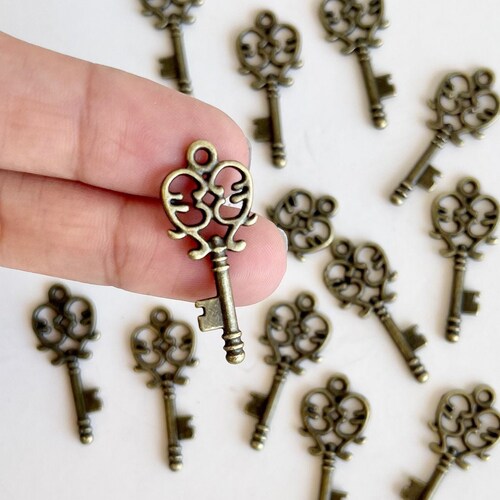 10 Pcs Mini Key Tiny Key Charms Antique Bronze Mini Keys - Etsy