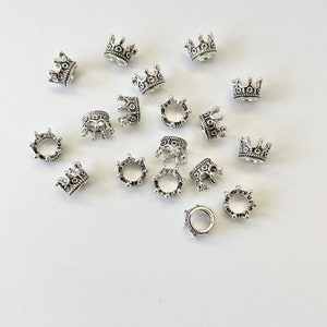 10 Pcs Mini Crown Charm, Antique Silver Crown, Mini Crown Beads, Mini ...