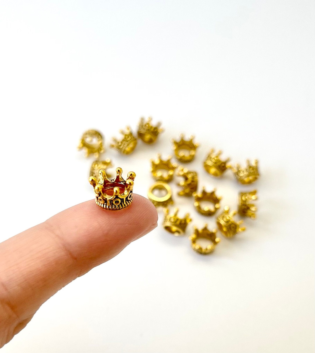 10 Pcs Mini Crown Charm, Antique Golden Crown, Mini Crown Beads, Mini ...