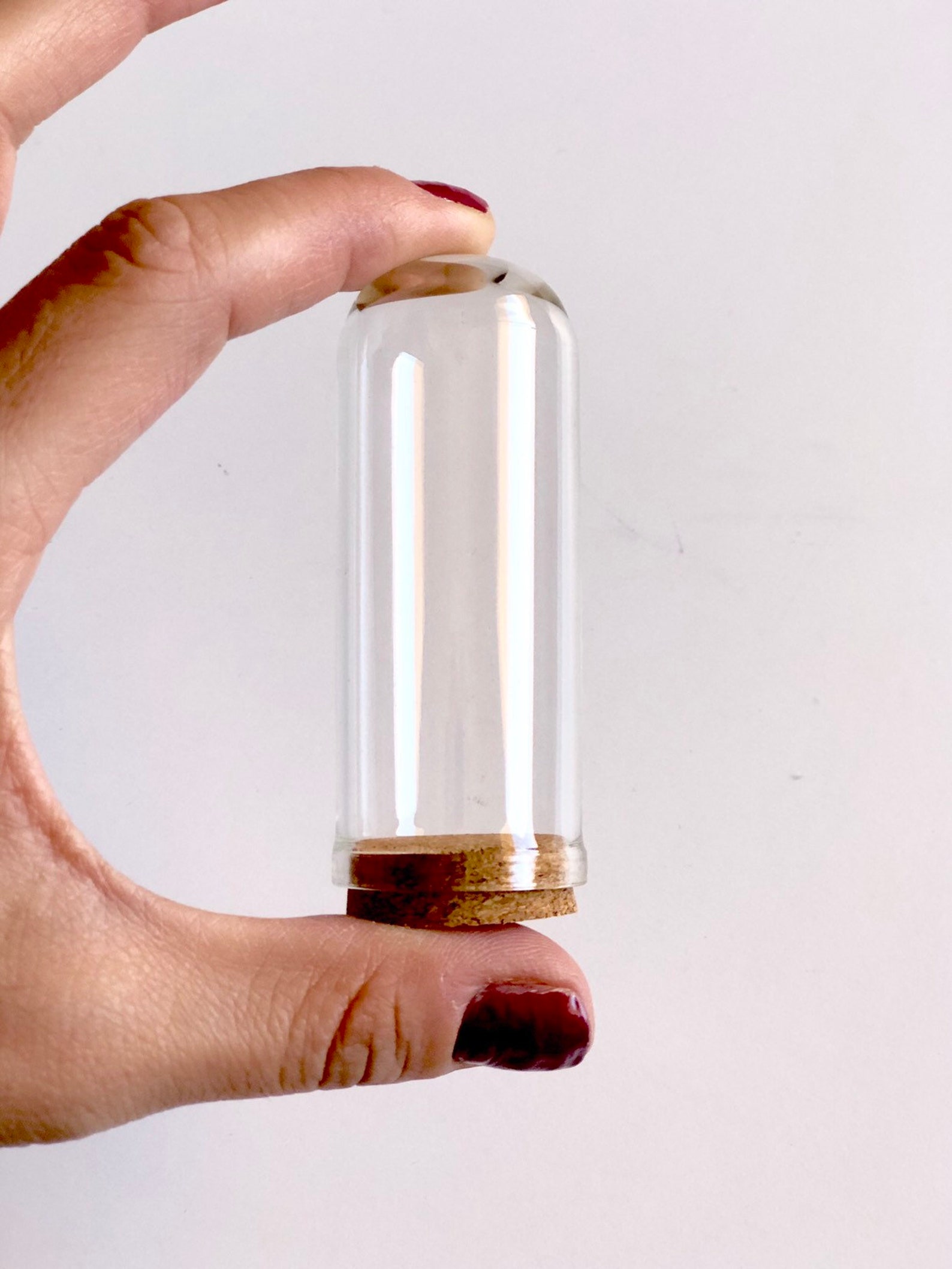 10pcs Mini Dome Glass Jar, 70x28mm, Dome Jar, Cloche Dome, Cork, Glass ...