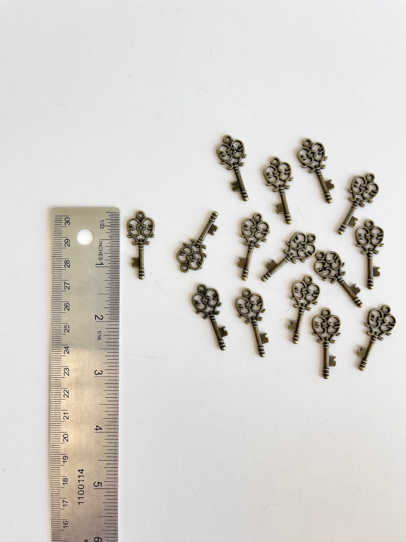 10 Pcs Mini Key Tiny Key Charms Antique Bronze Mini Keys - Etsy
