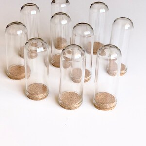10pcs Mini Dome Glass Jar, 70x28mm, Dome Jar, Cloche Dome, Cork, Glass ...