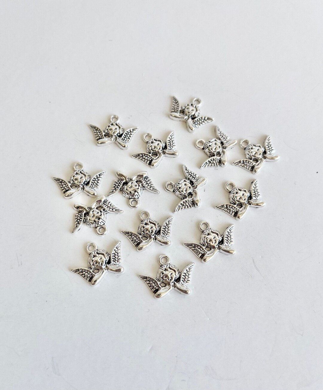 10pcs Angel Charms, Halo Charms, Angel Pendants, Antique Silver Charms ...