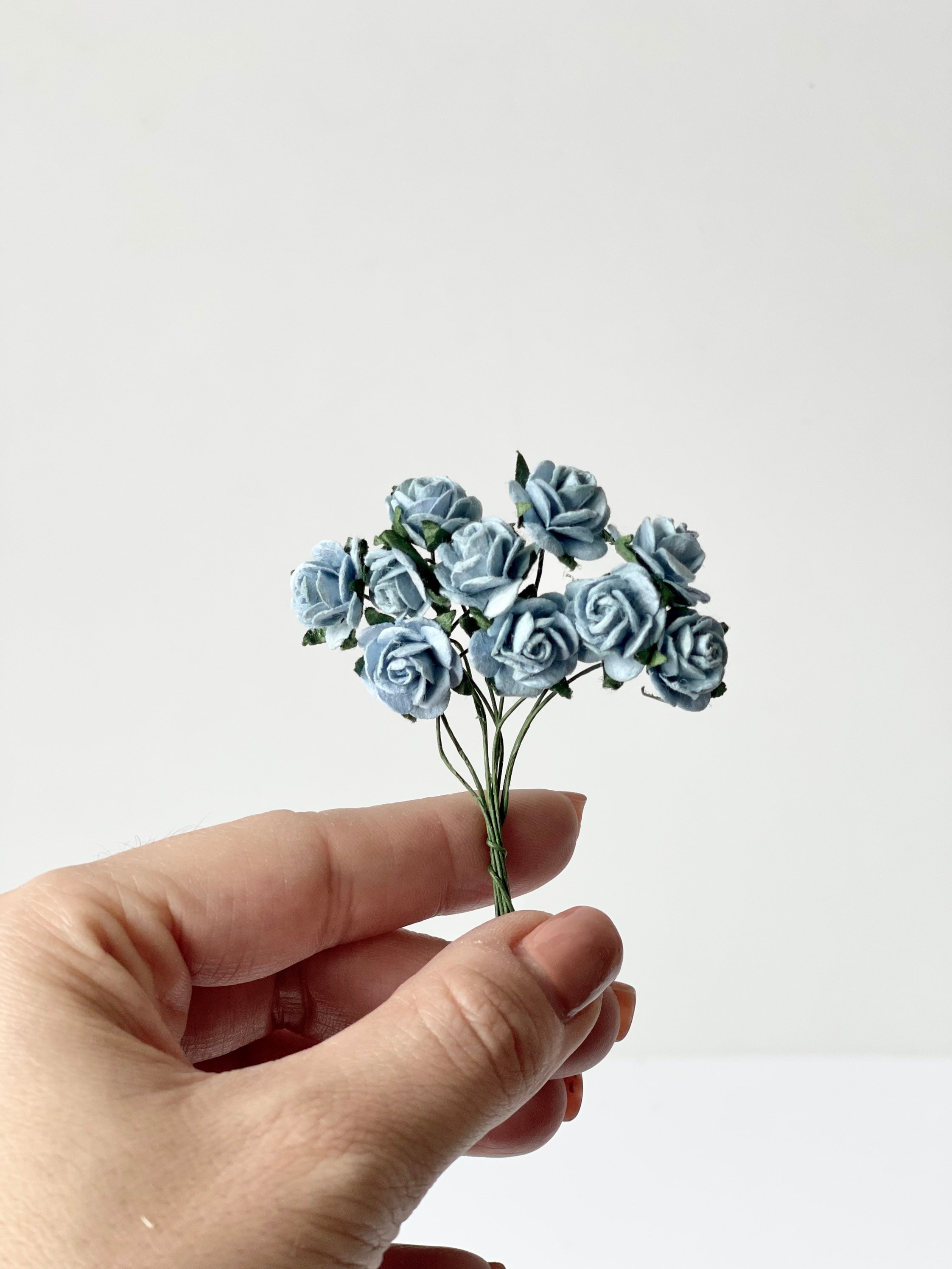 Mulberry Faded Blue Rose, Koi Flowers, Mulberry Paper Flowers, Dusty ...