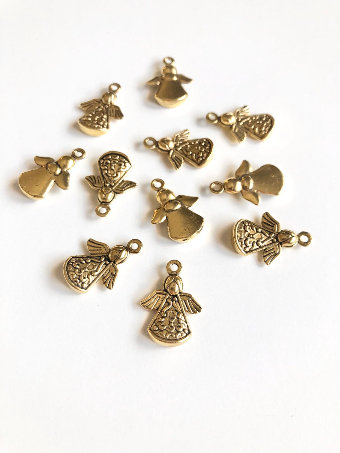 10pcs Angel Charms, Halo Charms, Angel Pendants, Victorian Angels ...