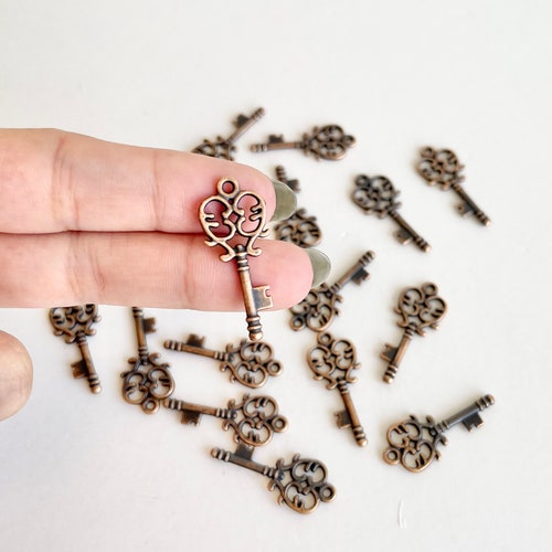 10 Pcs Mini Key Tiny Key Charms Antique Bronze Mini Keys - Etsy