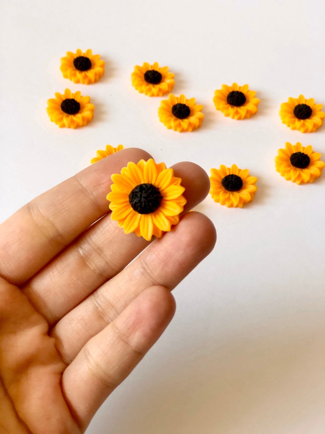 24mm Resin Sunflower, Home Decor, Rustic, Kawaii Miniature, Sunflower ...