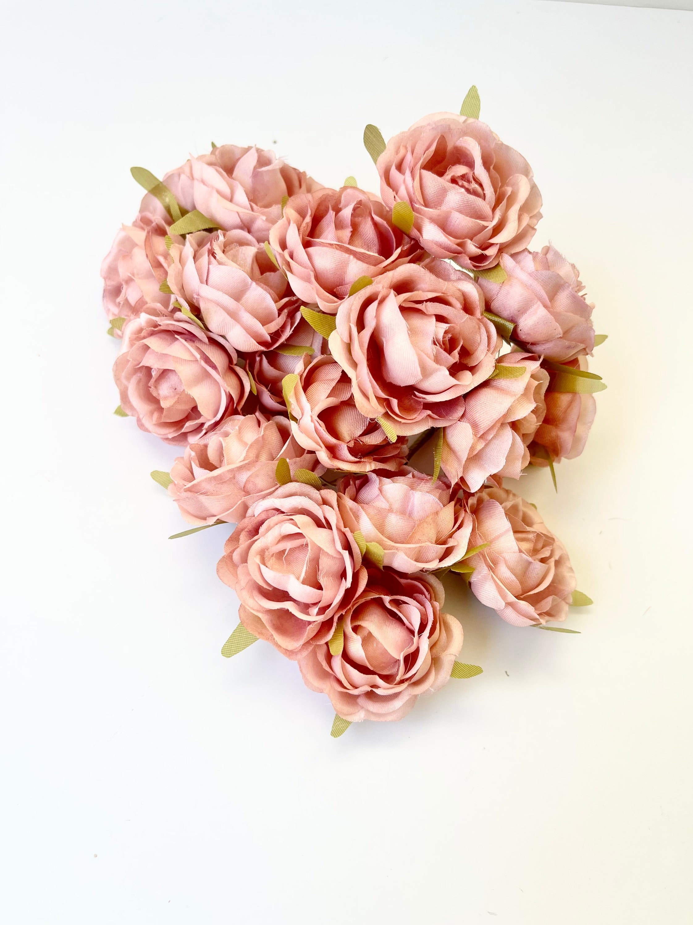 6 Pcs Roses on Wire Stems, Silk Roses, Silk Flowers, Corsage Flowers ...