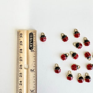10 Pcs 3D Ladybug Charms, Ladybug Pendants, Jewelry Supplies, Small ...
