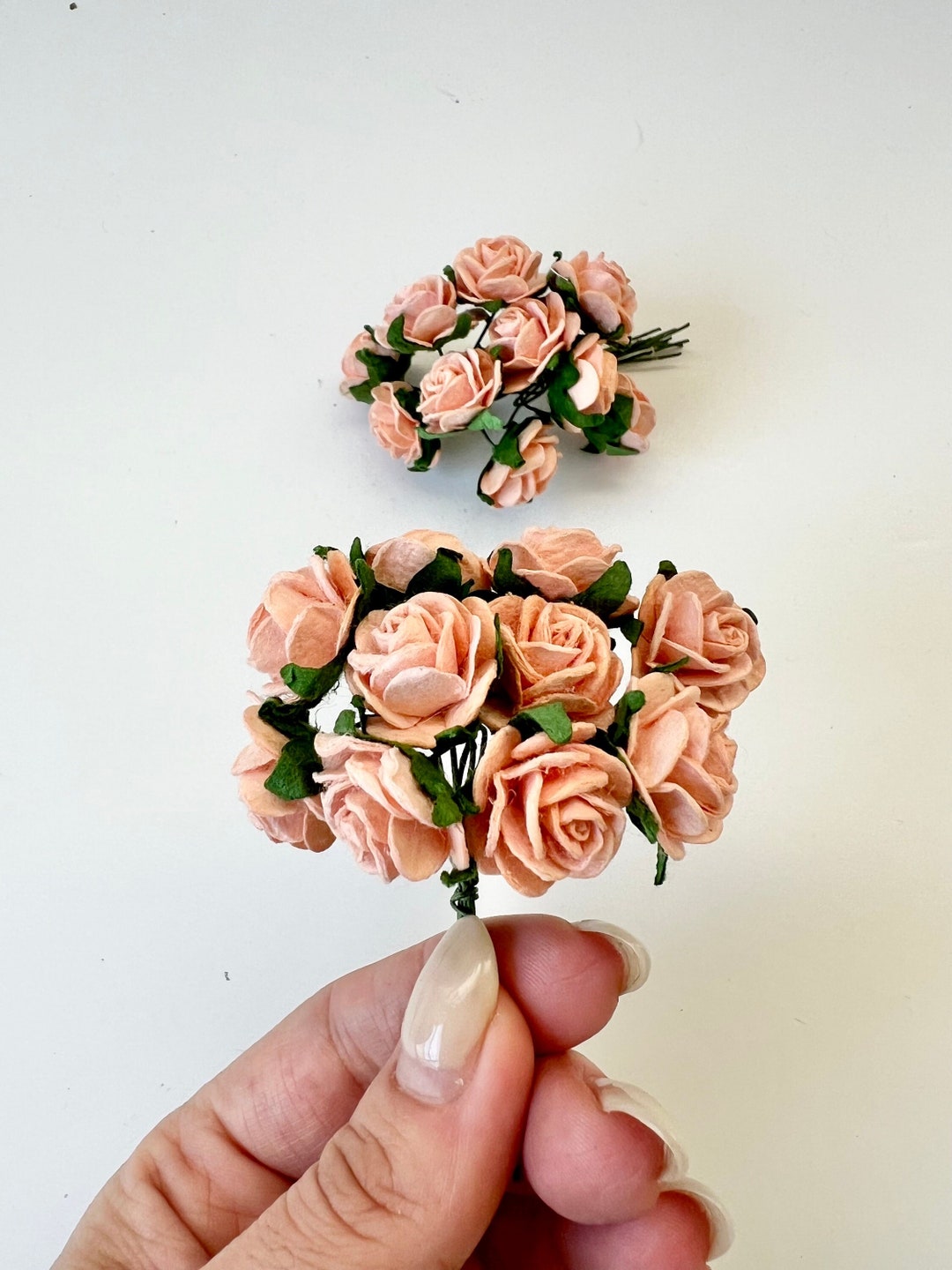 Mulberry Creamy Peach Rose, Light Salmon Flowers, Mulberry Paper ...