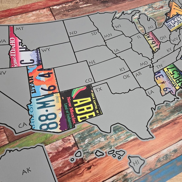 License Plate Map - Etsy