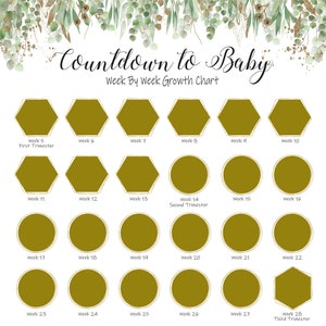 Scratch off Pregnancy Countdown Chart: Baby Growth Tracker, Expectant ...