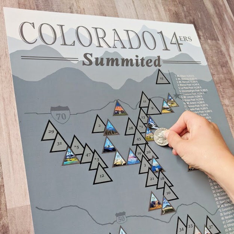 Colorado 14ers Map Print - Etsy