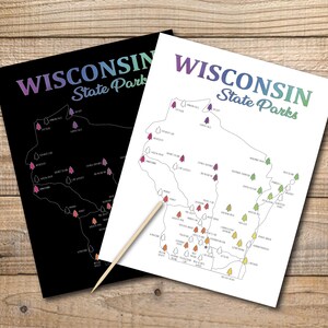 Wisconsin State Parks Scratch off Map: Travel Tracker Bucket List ...