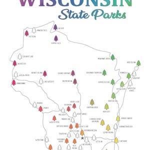 Wisconsin State Parks Scratch off Map: Travel Tracker Bucket List ...