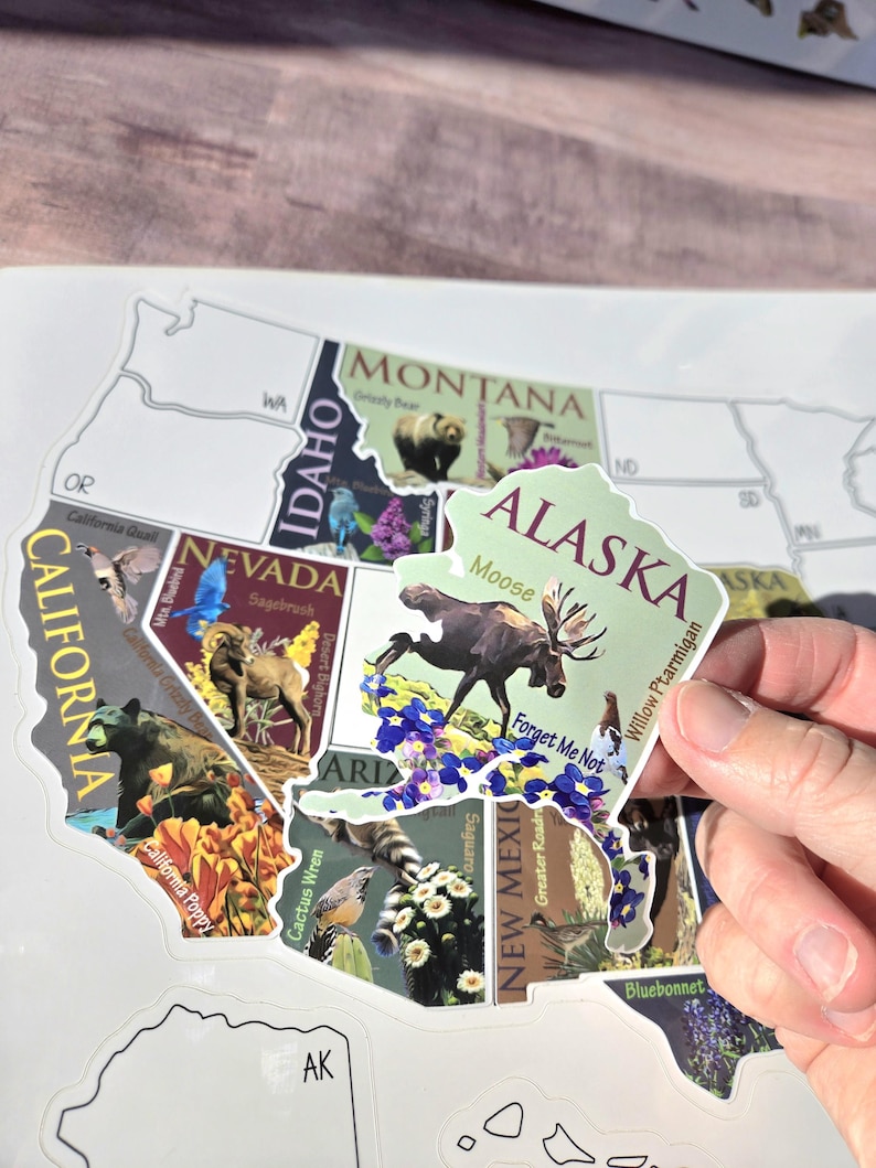 U.S. Travel Sticker Map for RV, 50 States Places Visited, Camper Decor ...