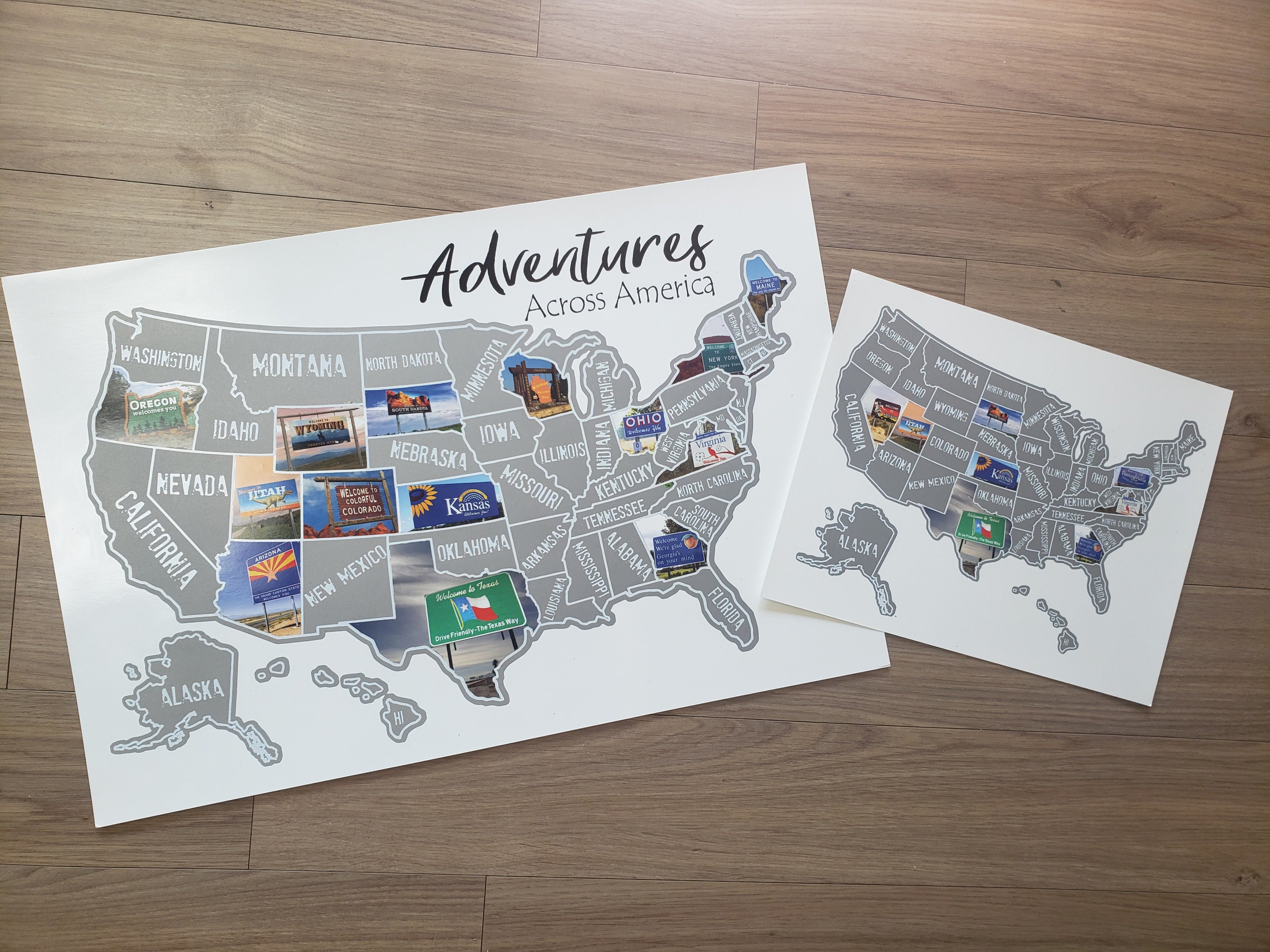 State Border Signs Scratch off Map State Welcome Signs of - Etsy