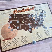 Basketball Arena Map | NBA Stadium Tracker Map | Checklist Gift for ...
