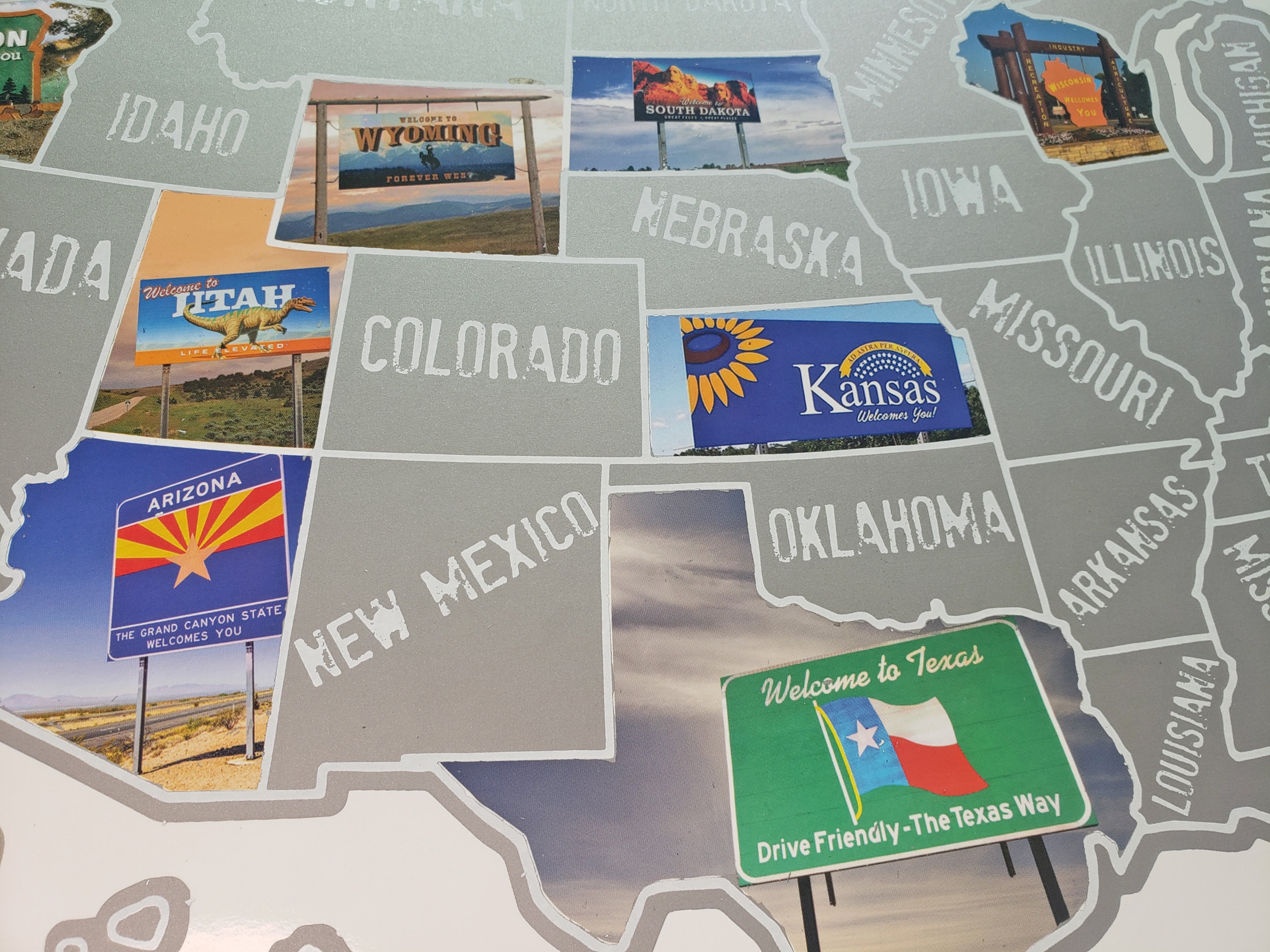 State Border Signs Scratch off Map State Welcome Signs of - Etsy