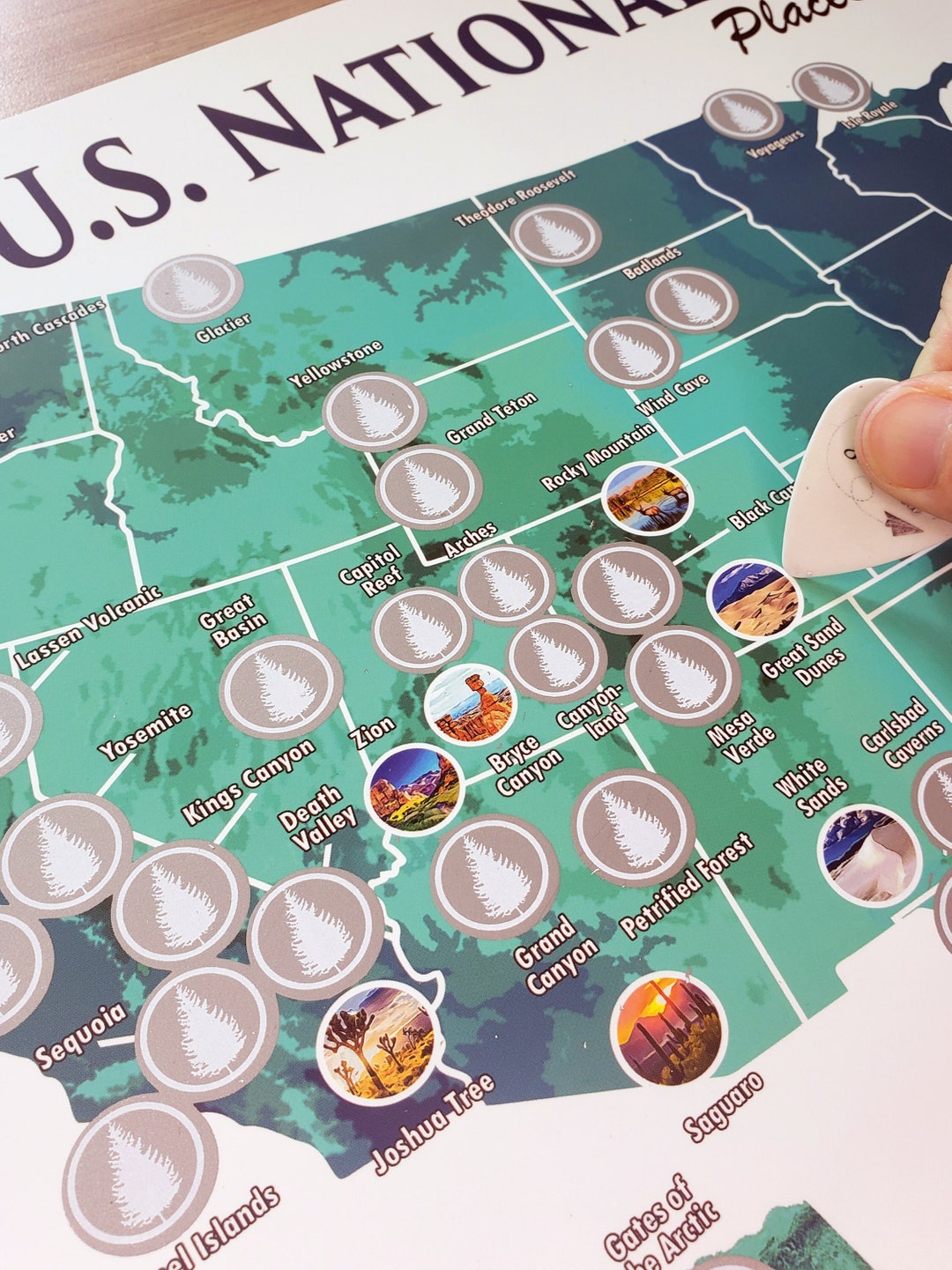 National Park Scratch off Map: US Travel Bucket List Poster (12x18) - Etsy