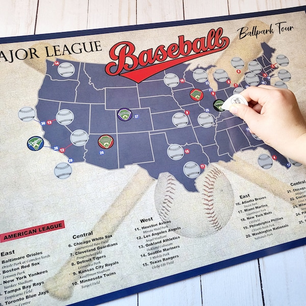 Baseball Park Map - Etsy