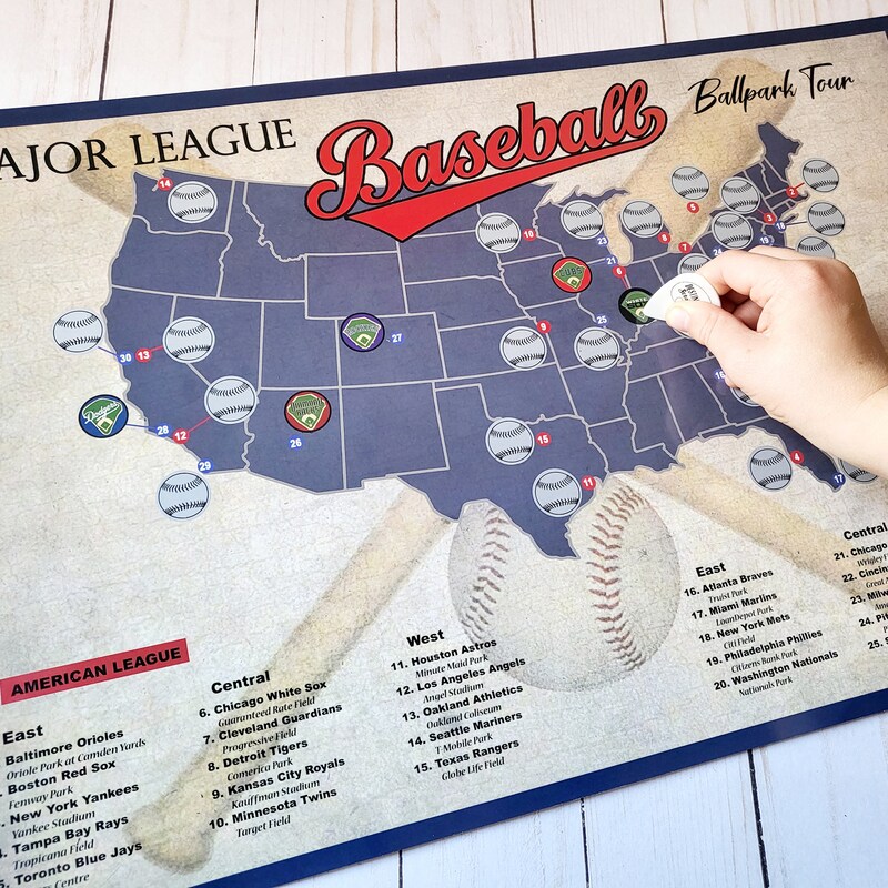 Baseball Park Map - Etsy