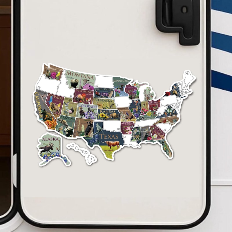 50 States Usa Sticker - Etsy