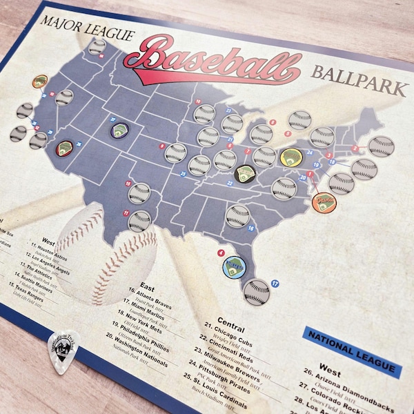 Baseball Park Map - Etsy
