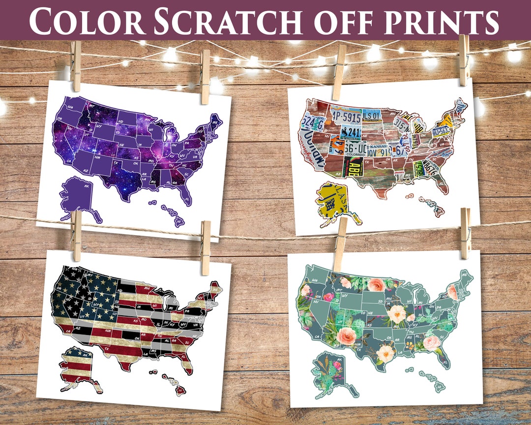 CLEARANCE! Mini US Scratch off Maps; Scratch-off United States Travel ...