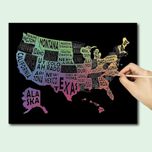 50 States Scratch off Map: United States Travel Tracker - Etsy
