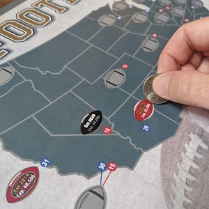 Pro Football Stadium Scratch off Map: Bucket List Poster (12x18 ...