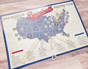 Baseball Stadium Travel Map - Etsy