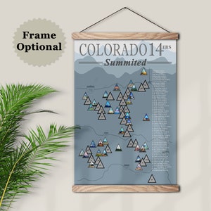 Colorado 14ers Scratch off Map: Peak Bagger Tracker, Fourteeners ...