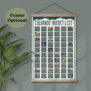 Colorado Bucket List Scratch off Poster: Travel Adventure Map, Wall Art ...